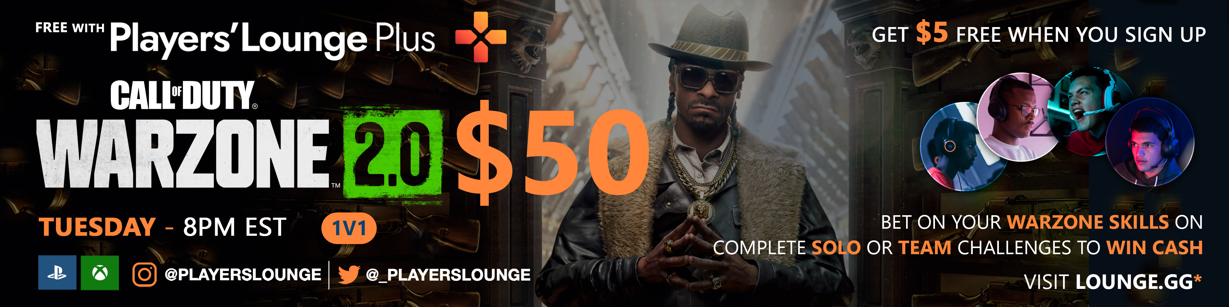 Players' Lounge - Tuesday $50 1v1 Warzone 2