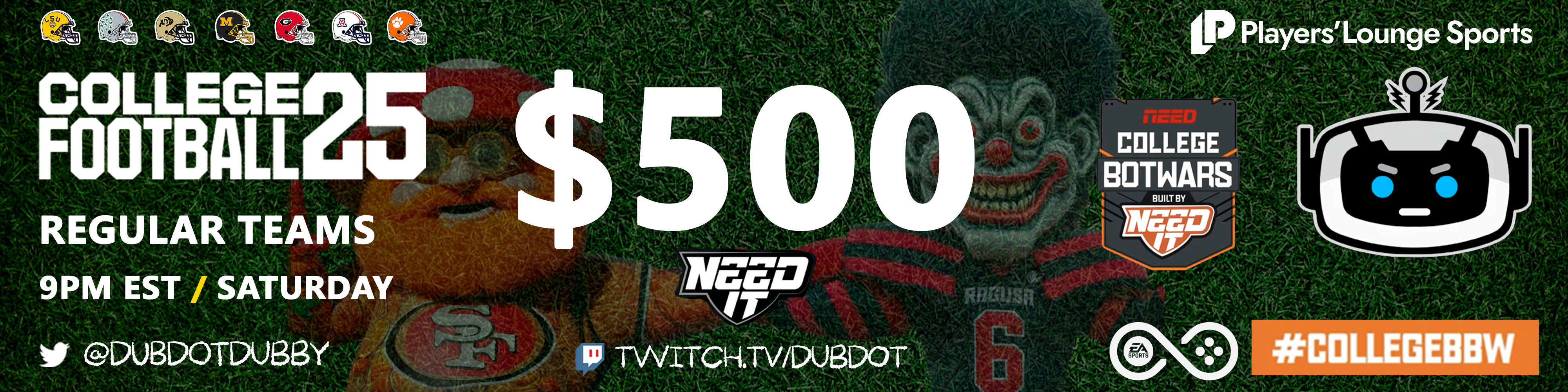 Players' Lounge - Watch #CollegeBBW and win $$ - twitch.tv/dubdot