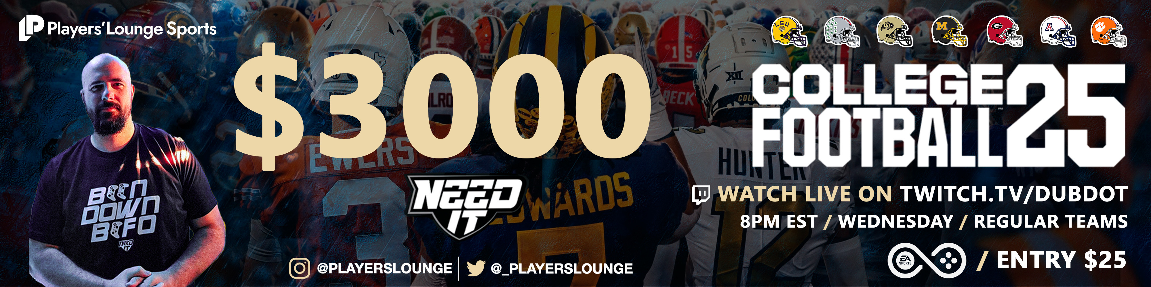 Players' Lounge - $3000 CFB25 - Twitch.tv/dubdot