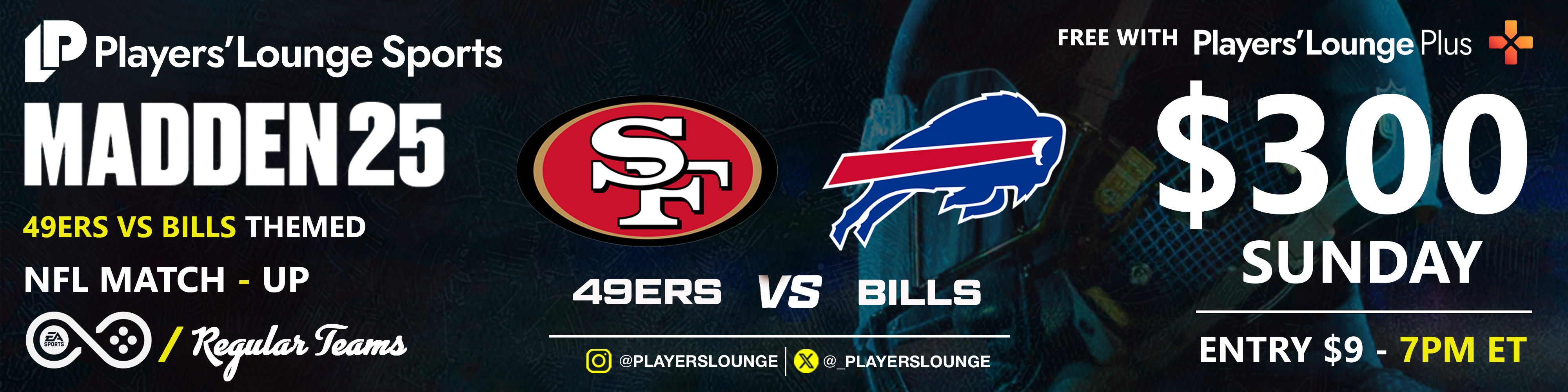 Players' Lounge - 49ers vs Bills Themed NFL Match-up