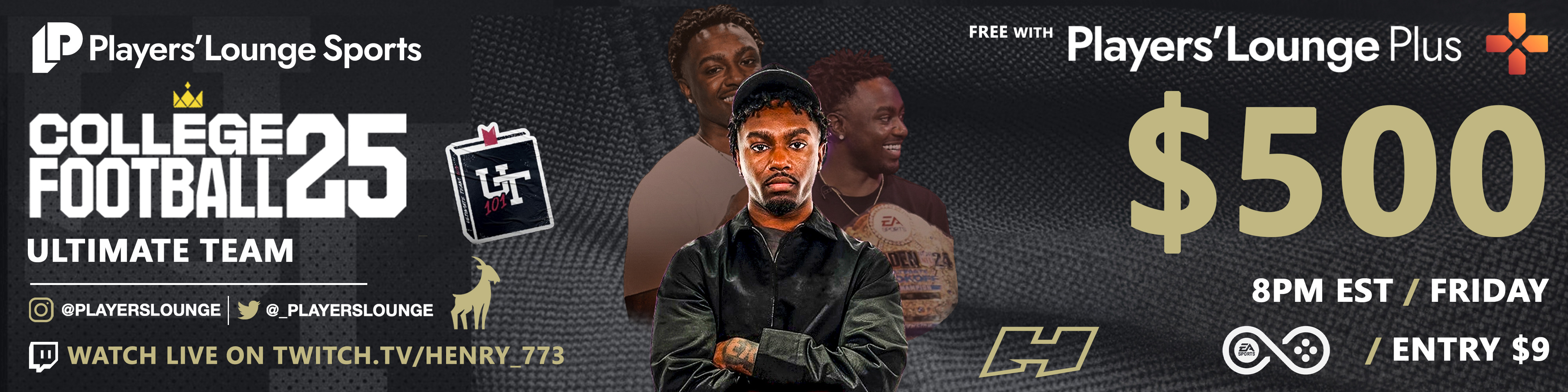 Players' Lounge - $500 CUT - FREE w/ PL+! - Twitch.tv/henry_773