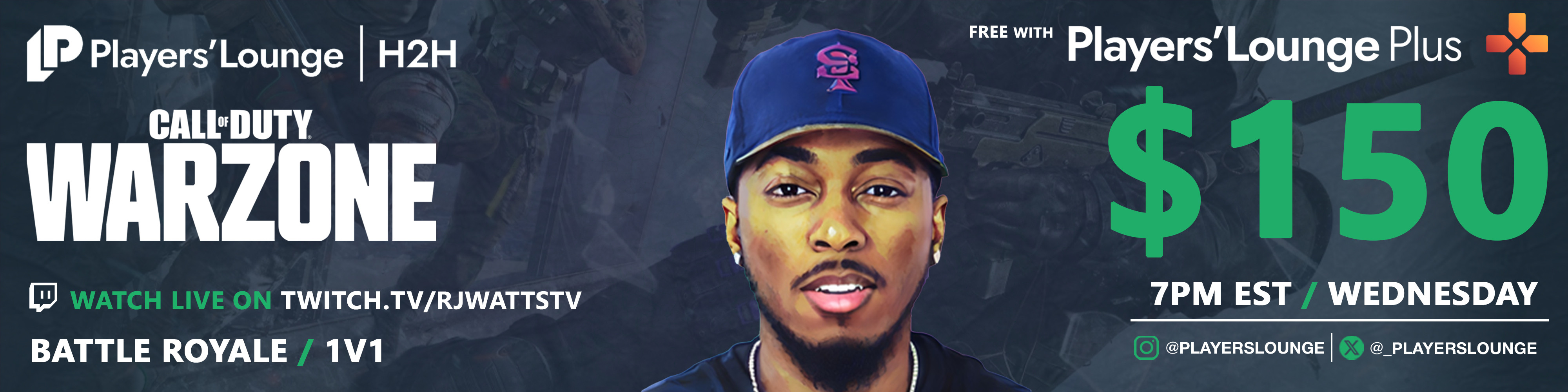 Players' Lounge - Battle Royale 1v1 - Twitch.tv/rjwattstv